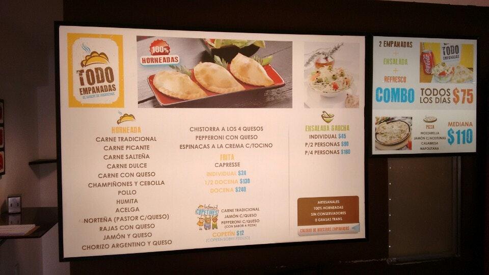 Menu at Todo Empanadas M. Acuña restaurant, Guadalajara