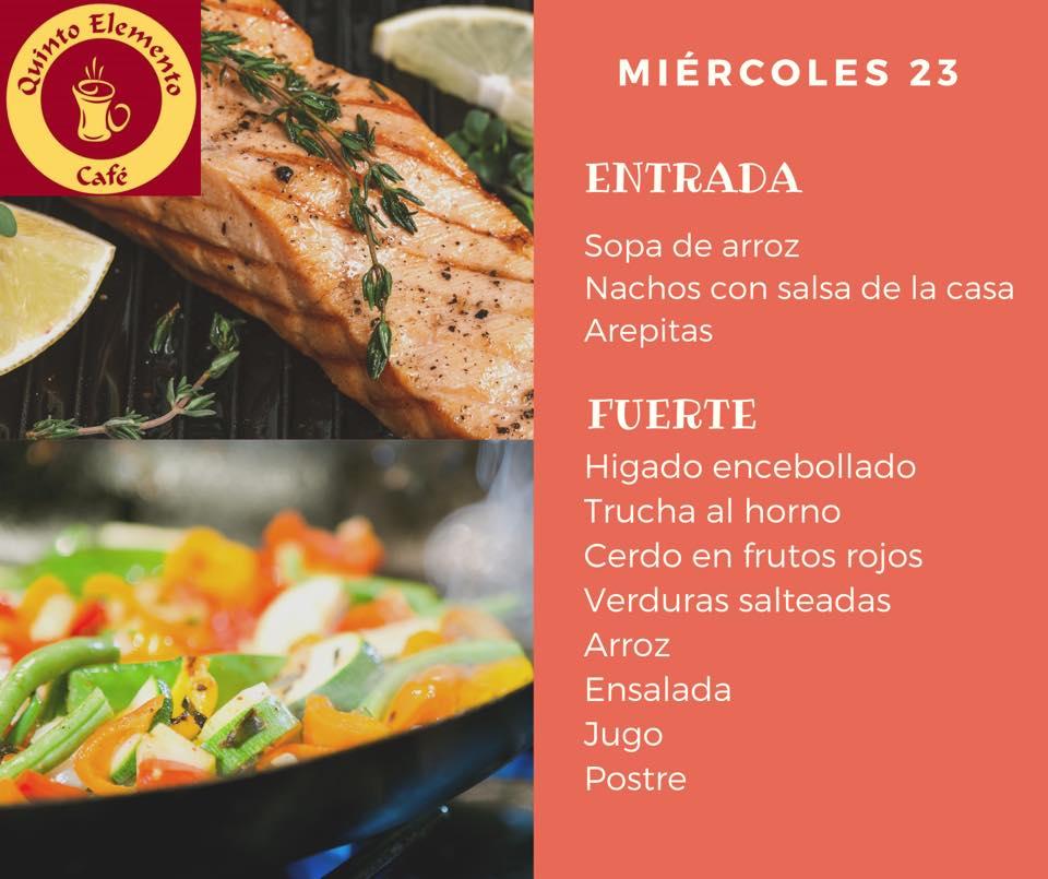 Carta de Quinto Elemento Café, Bogotá