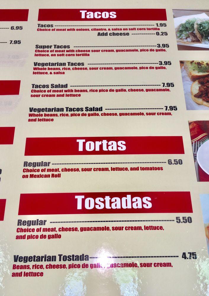 Carta del restaurante Taqueria Dos Hermanos, Rio Linda