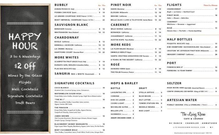 The Living Room Scottsdale Menu | Cabinets Matttroy