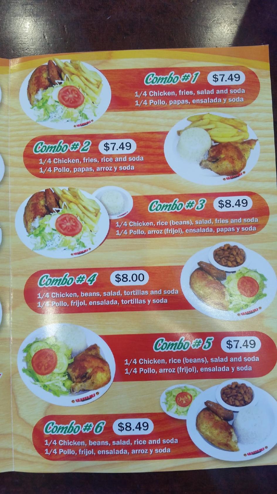 Carta de comida rápida Toyitos Chicken, Downey