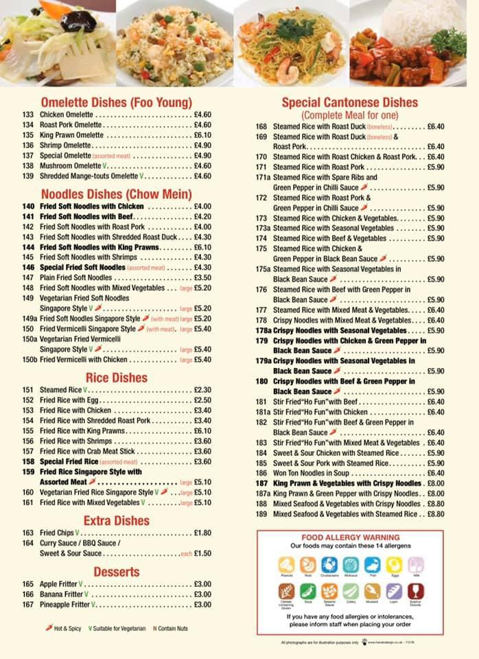 Menu at Happy Villa fast food, London, 432 Finchley Rd