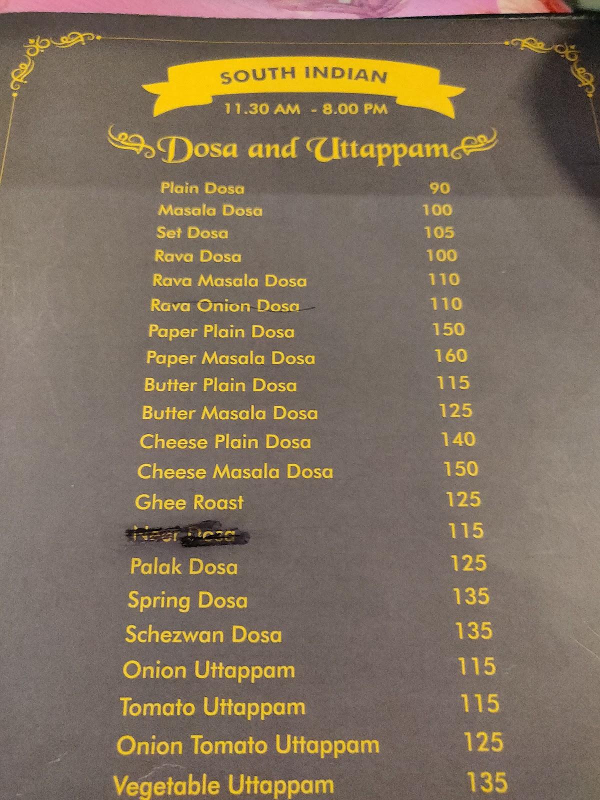 Menu at Shiv Sagar Signature - JP Nagar, Bengaluru