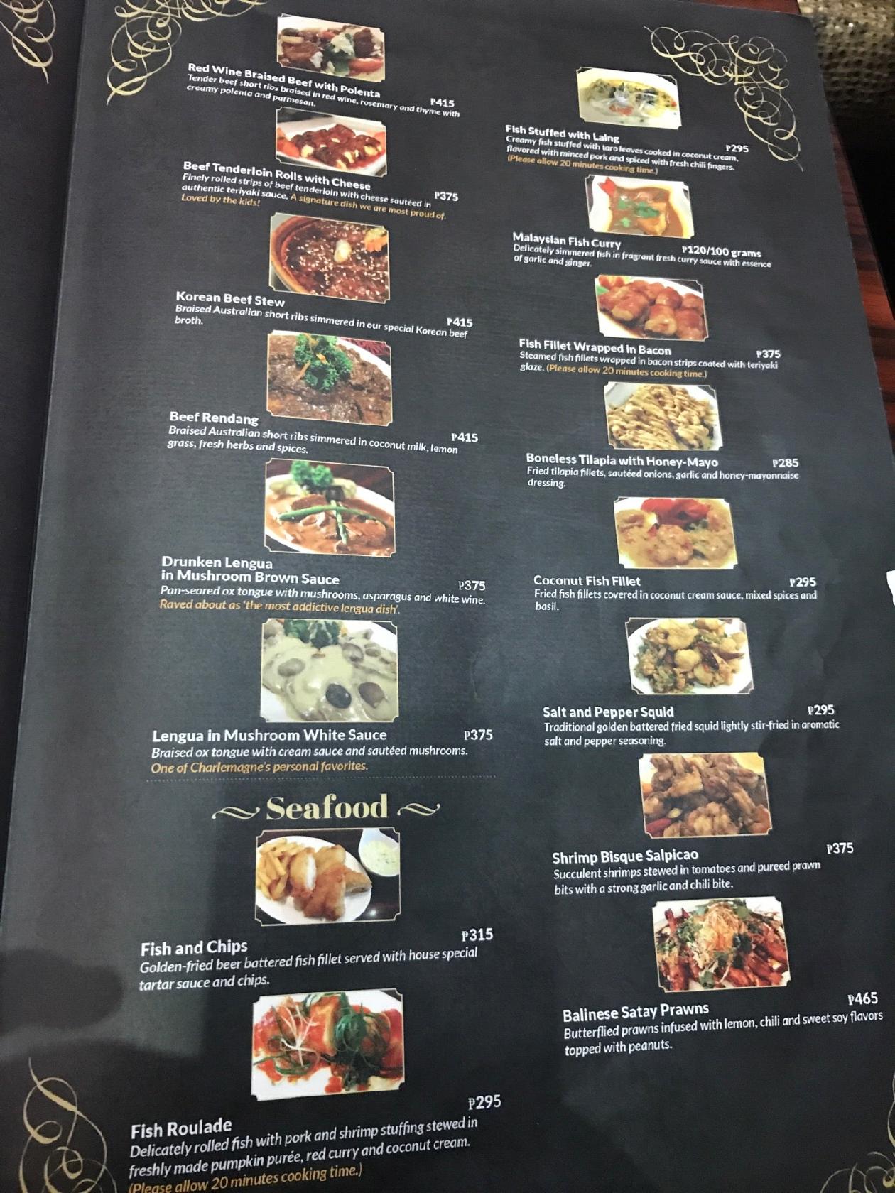 Menu at Bistro Charlemagne restaurant, Santa Rosa, Ayala Malls Solenad ...