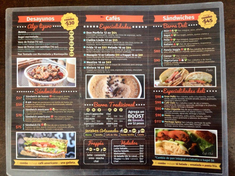 Menu at Blue Luna Café, Tijuana, Paseo del Río 6672 208.46.56