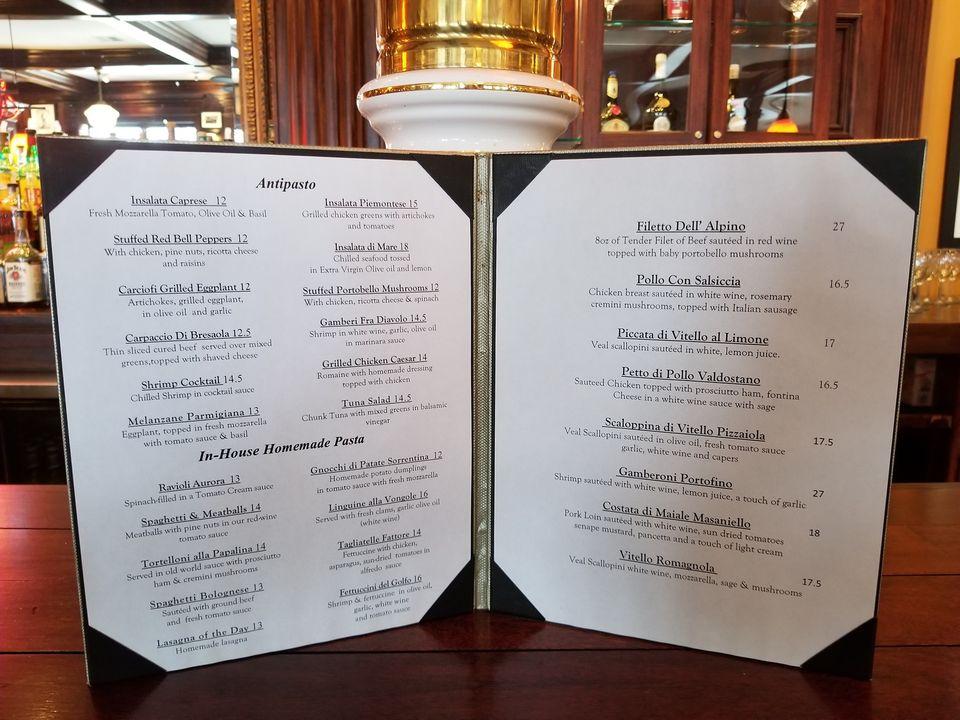 Menu at Capri Italian Restaurant South Bend, Granger