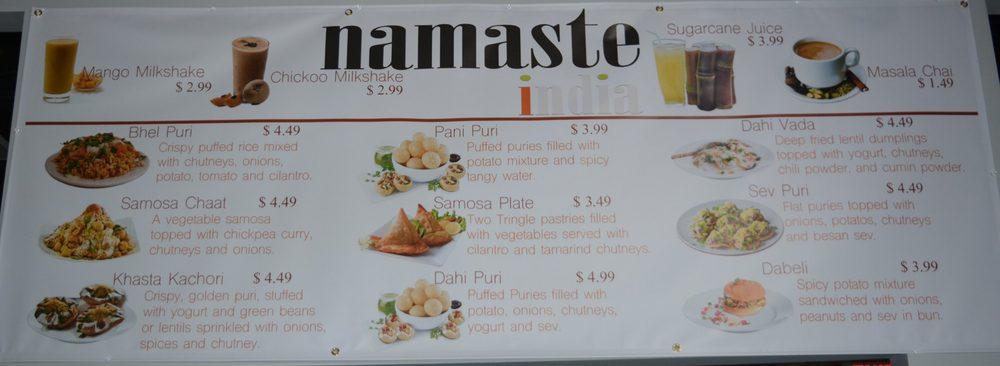 Carta del restaurante Namaste India, Overland Park