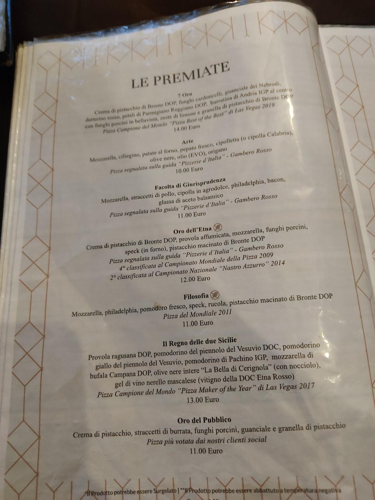 Menu da 7+ Catania pizzeria, Catania