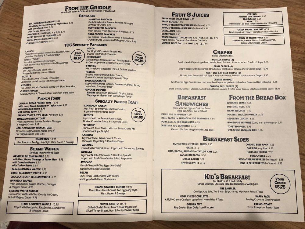 Menu at Town & Country Inn restaurant, Keyport, 48 NJ-35