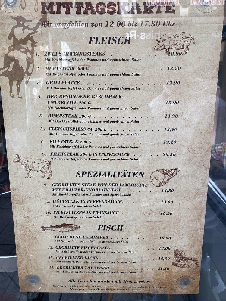 Speisekarte von El Lazo Steakhaus, Düsseldorf
