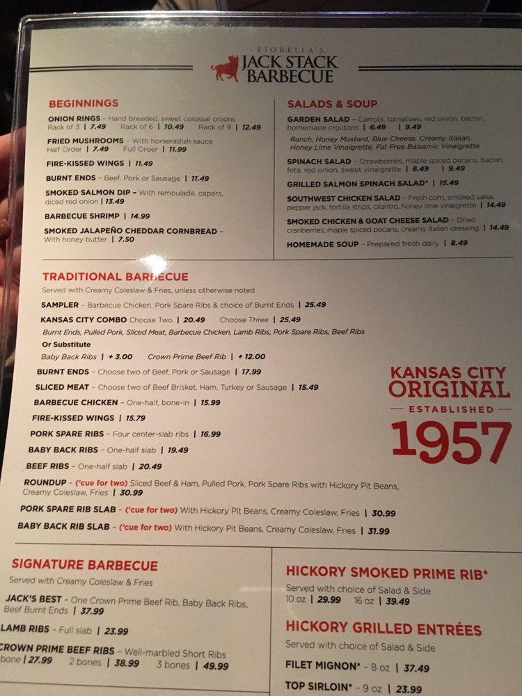 Menu at Jack Stack Barbecue - Overland Park, Overland Park