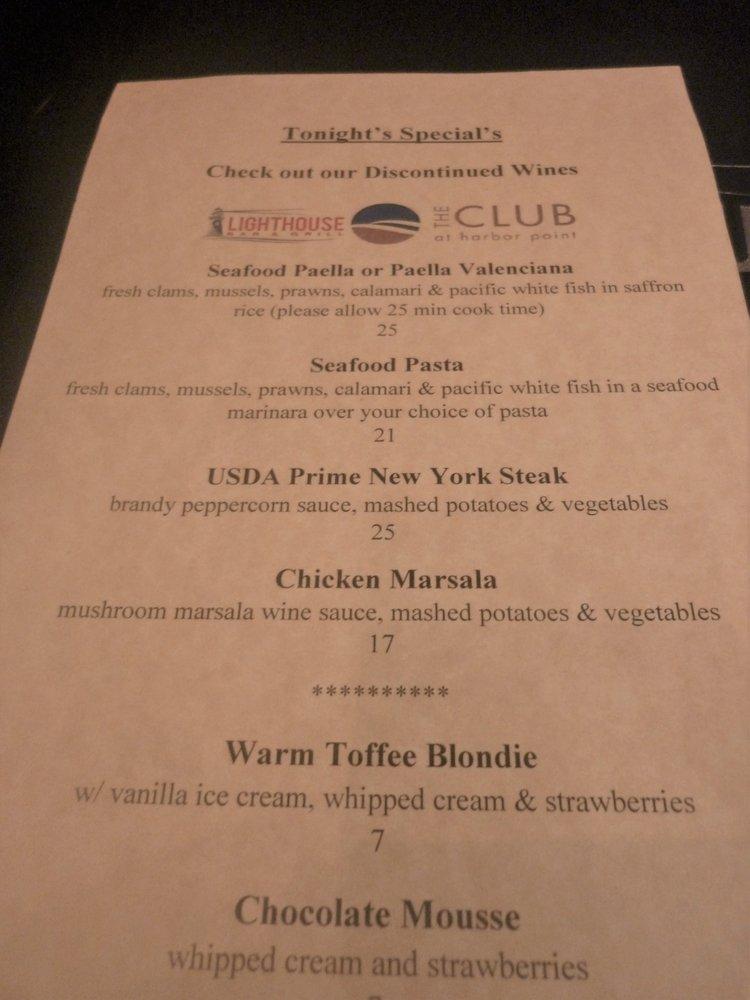 Menu at Lighthouse Bar & Grill, Mill Valley