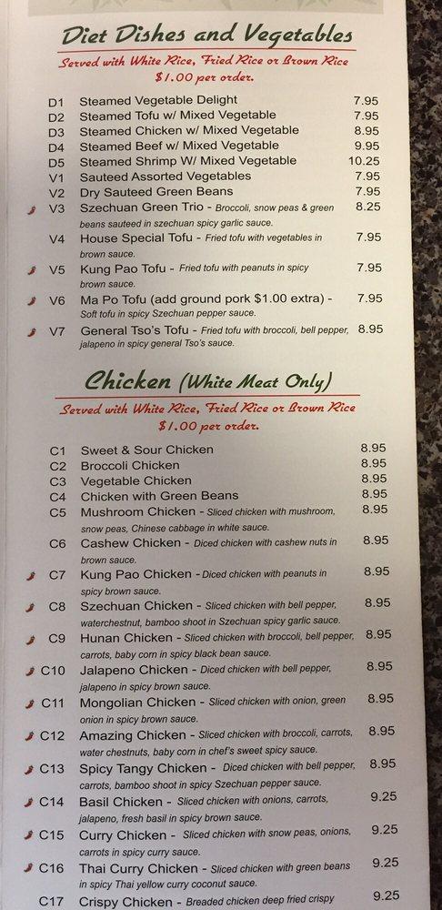Menu at T. Jin's China Diner restaurant, Katy, W Grand Pkwy N #100