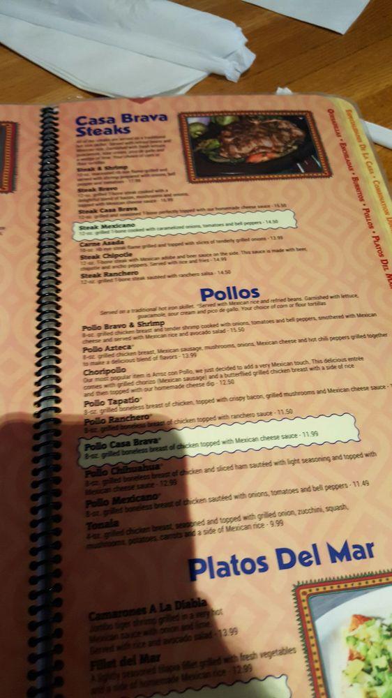 Menu at Casa Brava Authentic Mexican Cuisine desserts, Bedford, 16th St