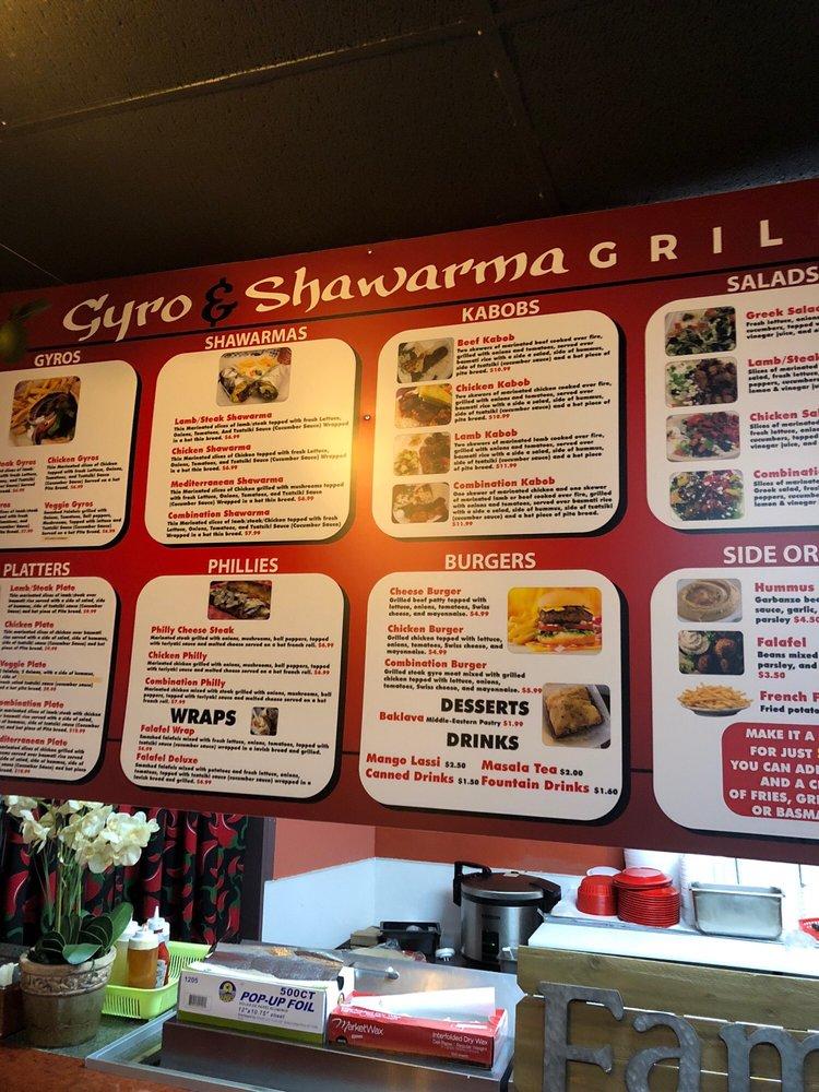 Menu at Gyro & Shawarma Grill restaurant, Rancho Cordova, Sunrise Blvd ...