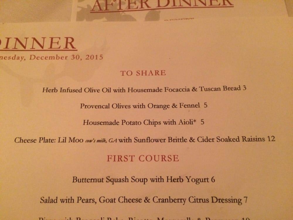 Menu at Margot Cafe & Bar, Nashville