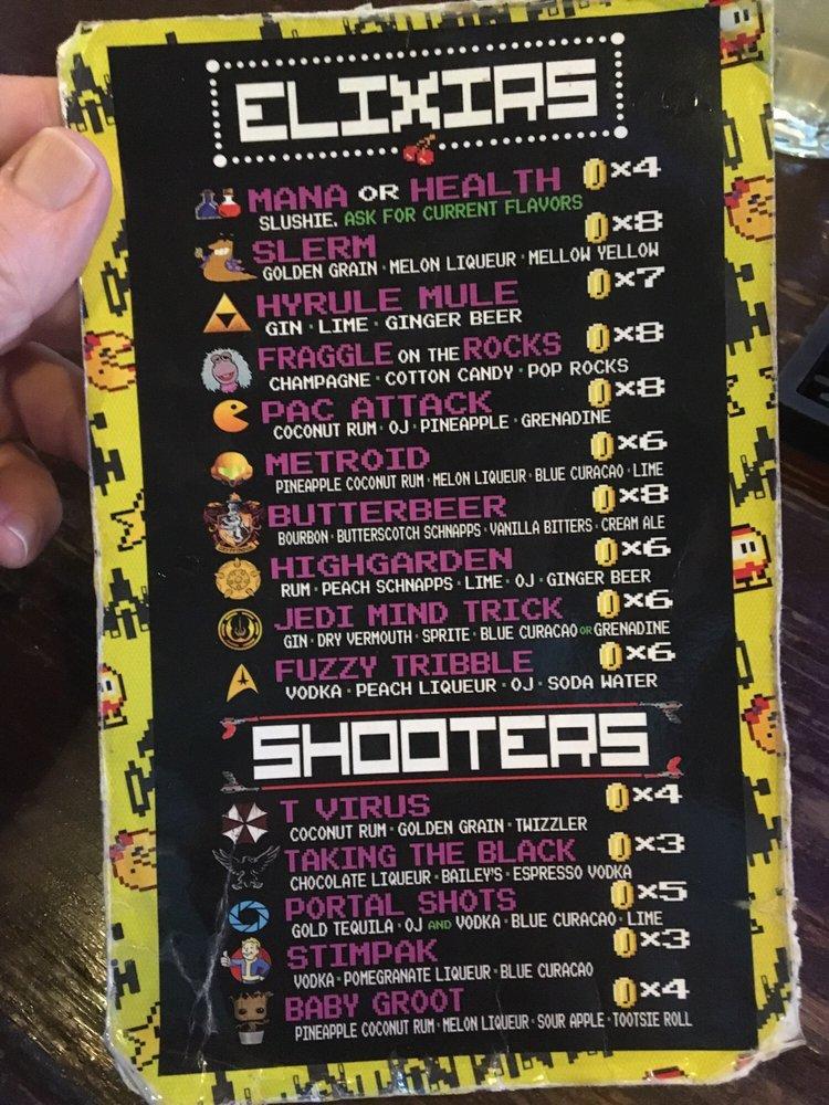 Menu at Reboot Retrocade & Bar, Macon