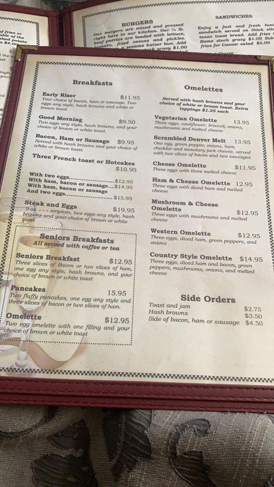 Menu at Bruce's Place Restaurant, Daysland