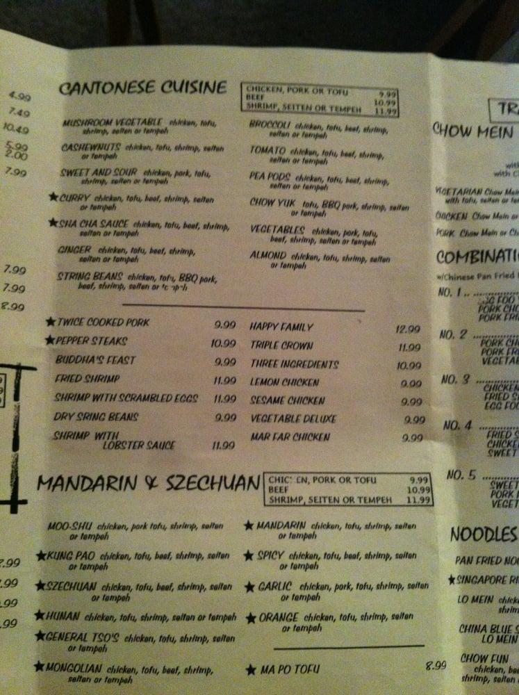 Menu at China Blue restaurant, Corvallis