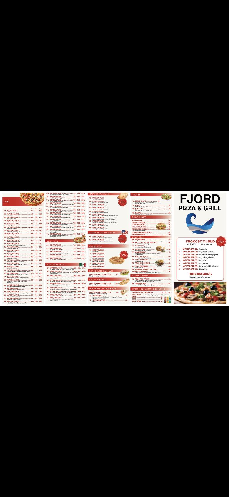 Menu at Fjord Pizza pizzeria, Ringkobing