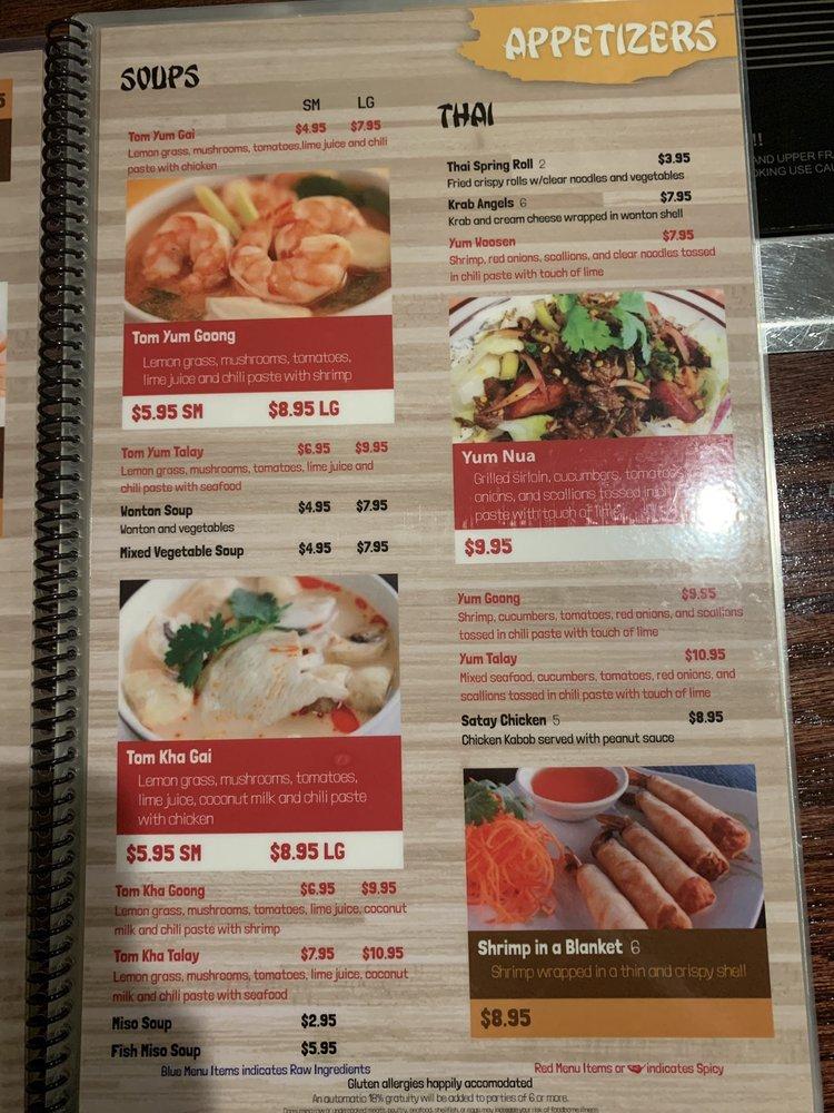 Menu at Mangetsu restaurant, Melbourne