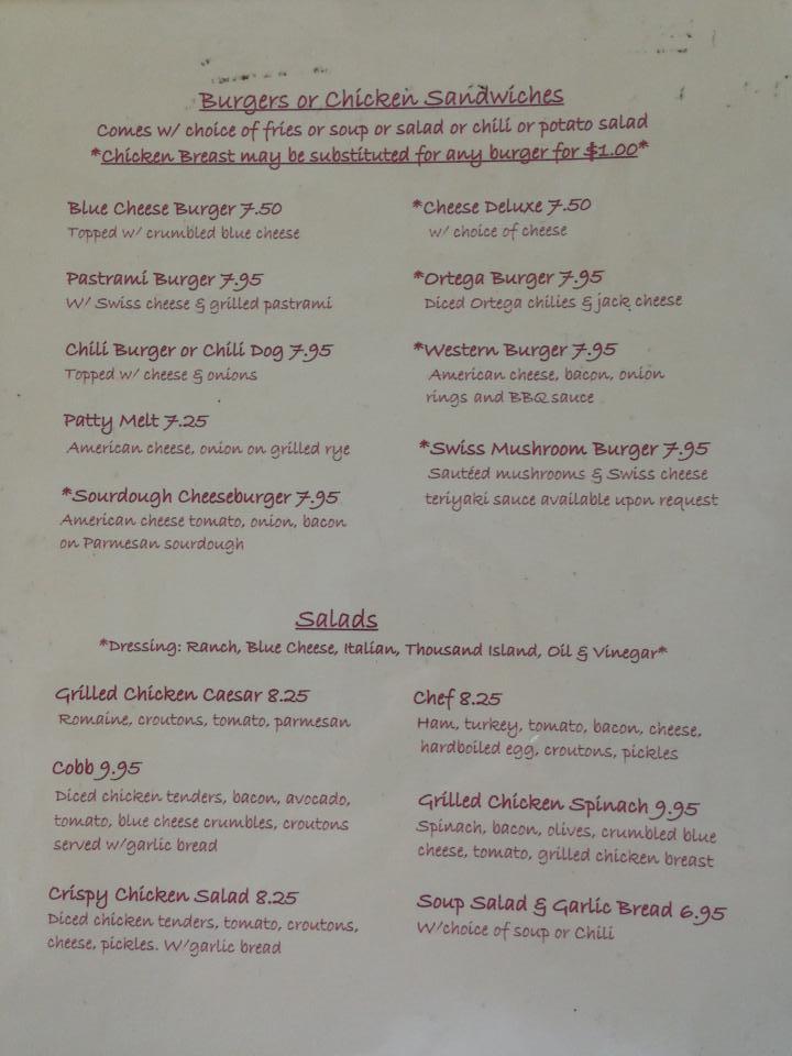 Menu at Mel Dog's Cafe, Elk Grove