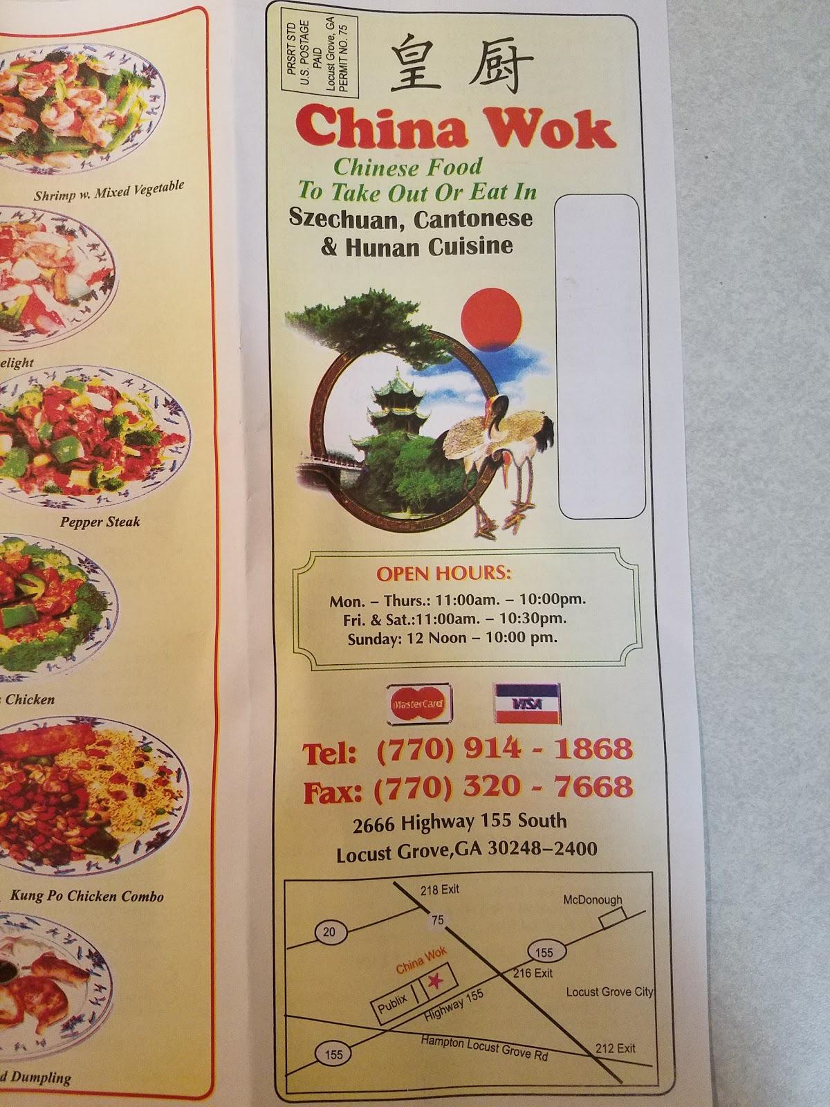 Menu at China Wok restaurant, Locust Grove, GA-155 S