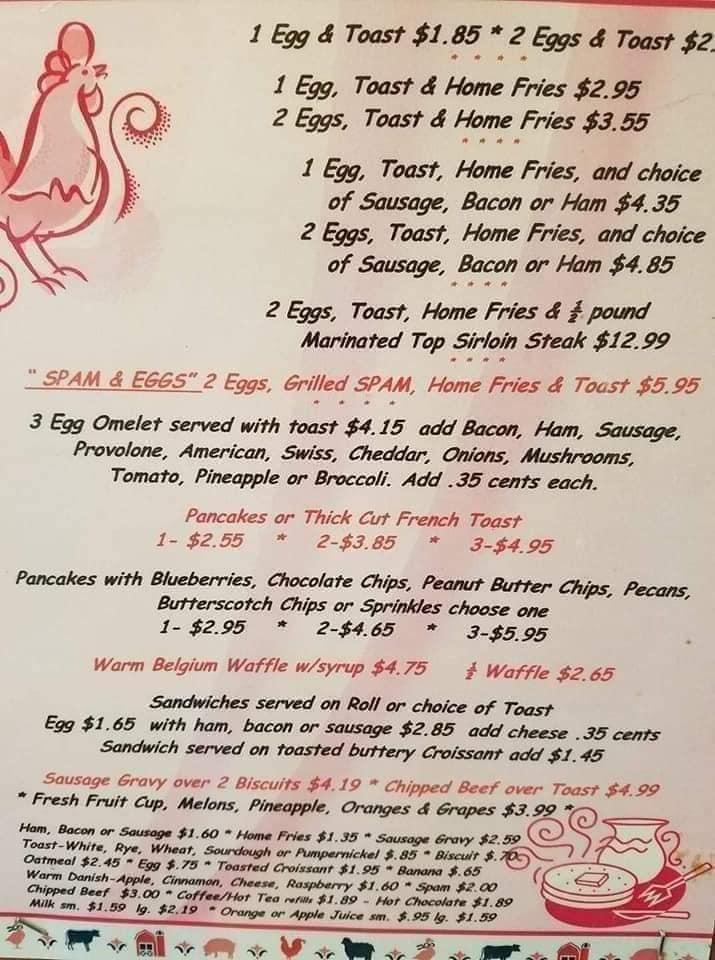 Menu at The Velvet Café restaurant, Waynesboro
