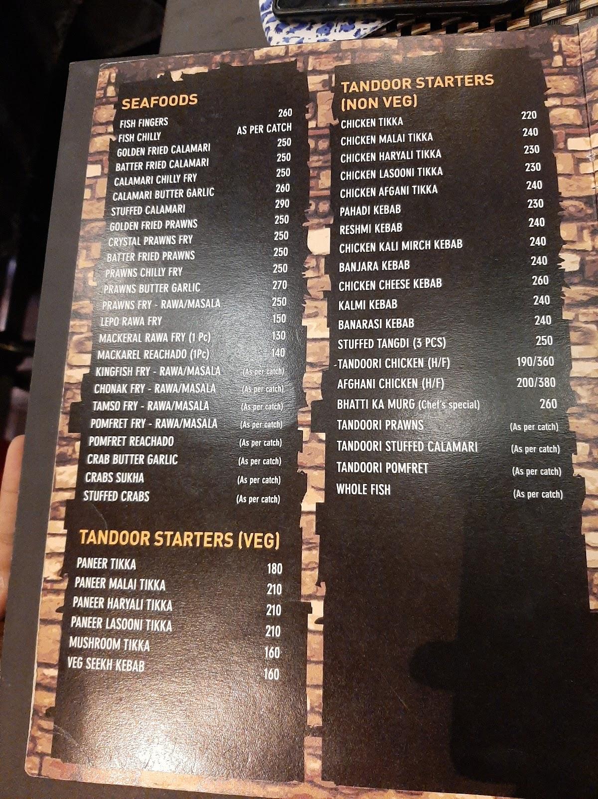 Menu at Eater's Den, Vasco da Gama