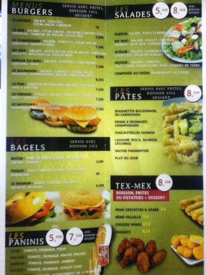 Menu at My Way pizzeria, Paris, 10 rue de la Petite Pierre