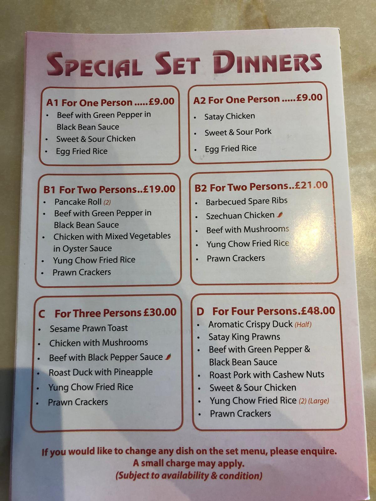 Menu at New Rainbow Chinese Takeaway fast food, Gloucester