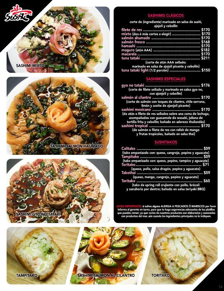 Carta de Sushi Bar & Delivery, Mexicali, Calzada Cetys 1385 Centro ...