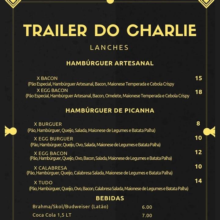 Menu at Trailer do Charlie restaurant, Brazil