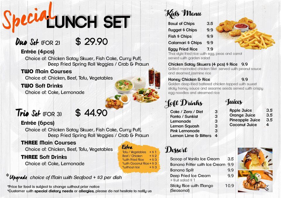 Menu at Andaman Thai Restaurant, Shellharbour