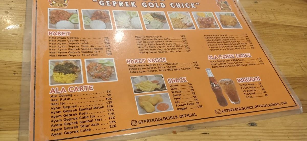 Menu at I am Geprek Bensu Tambak restaurant, Cikande