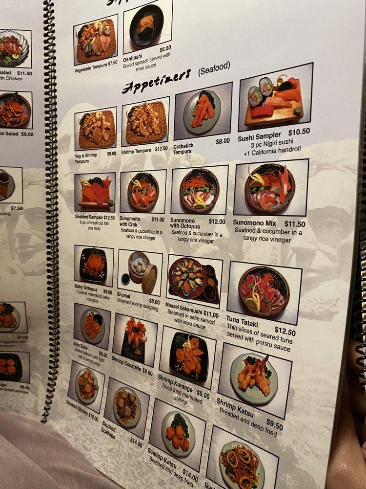 Menu at Sushi Masa Japanese Restaurant, Sioux Falls
