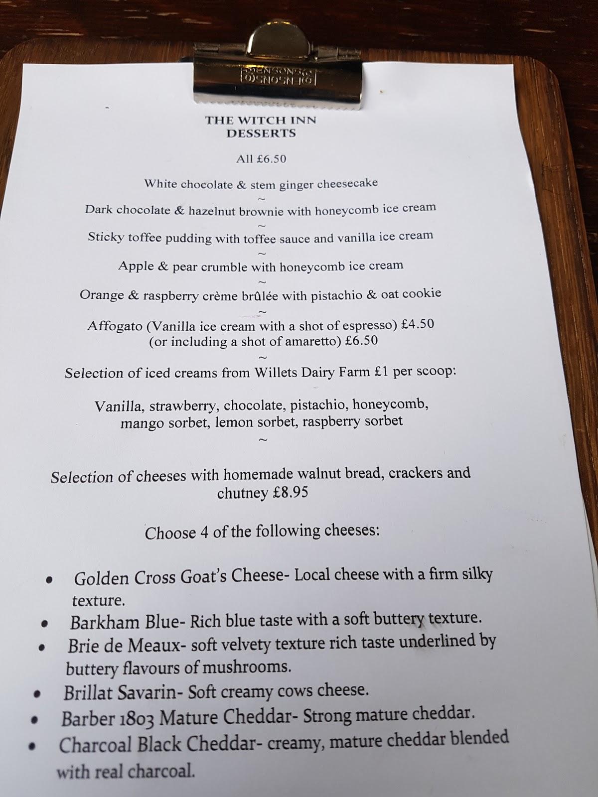 Menu at The Witch Inn pub & bar, Lindfield