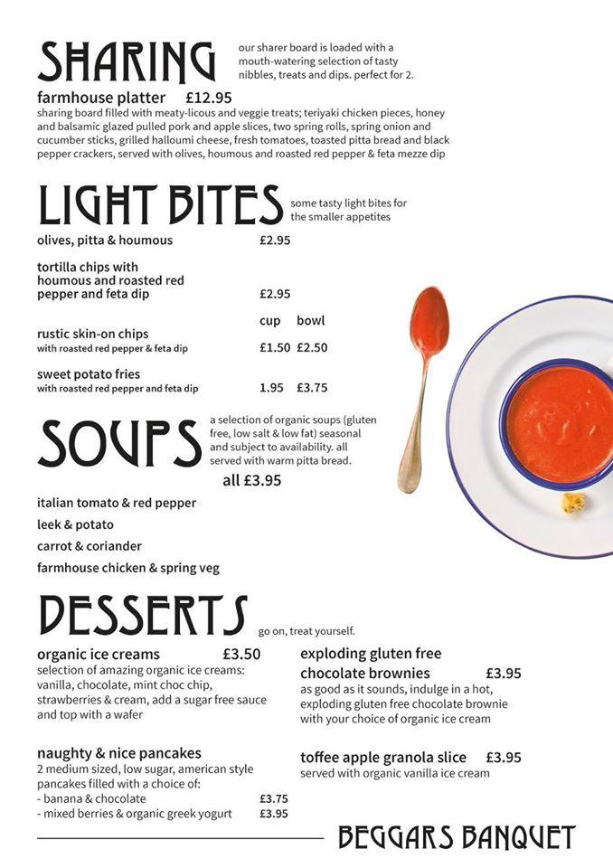 Menu at Beggar's Banquet pub & bar, Plymouth