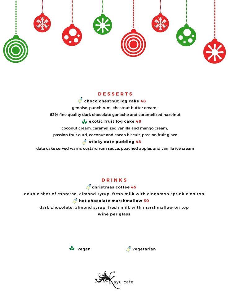 Menu at Kayu Cafe and Restaurant, Gili Indah