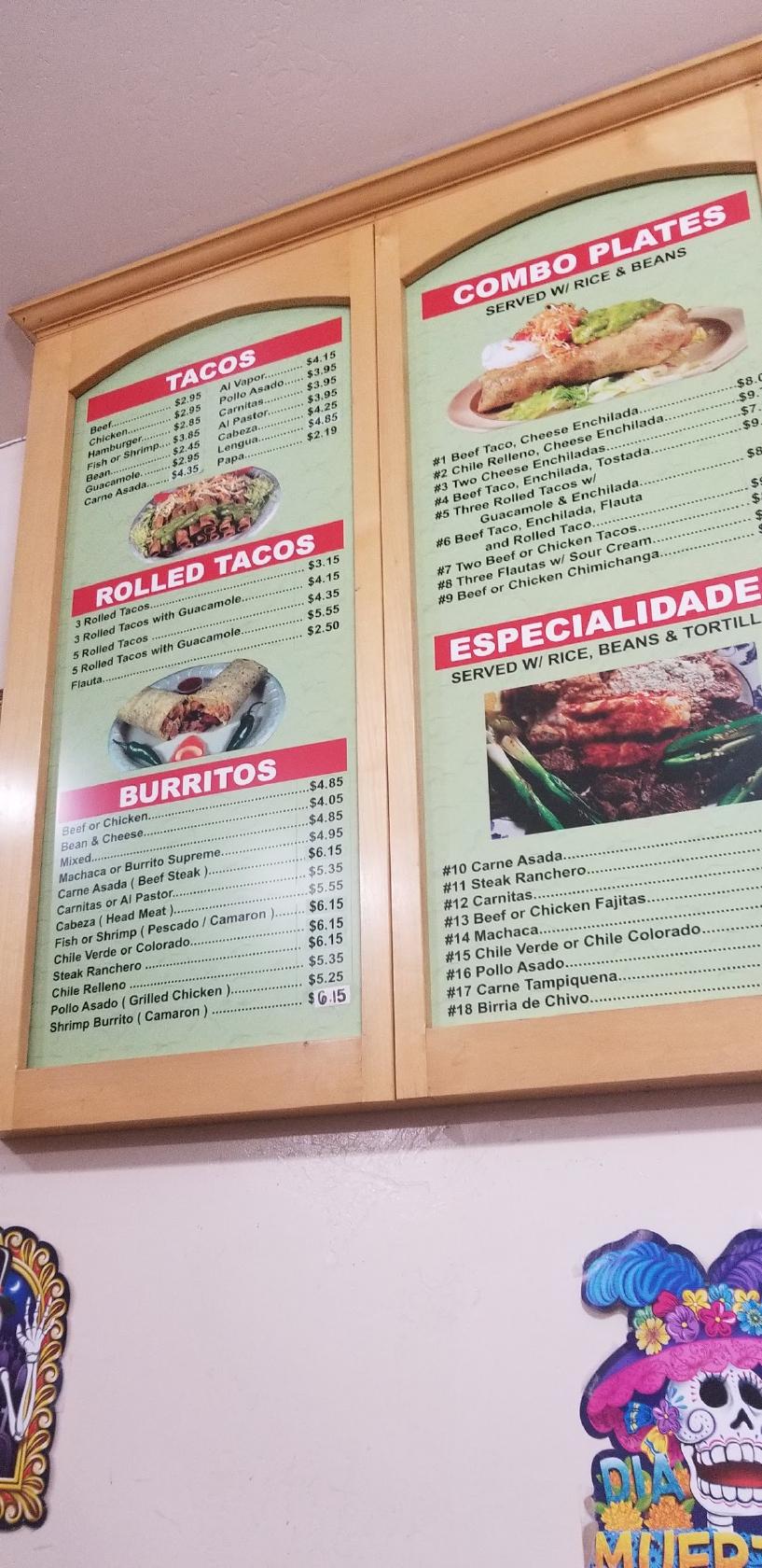 Menu at Mi Ranchito Taco Shop restaurant, Ramona, Main St