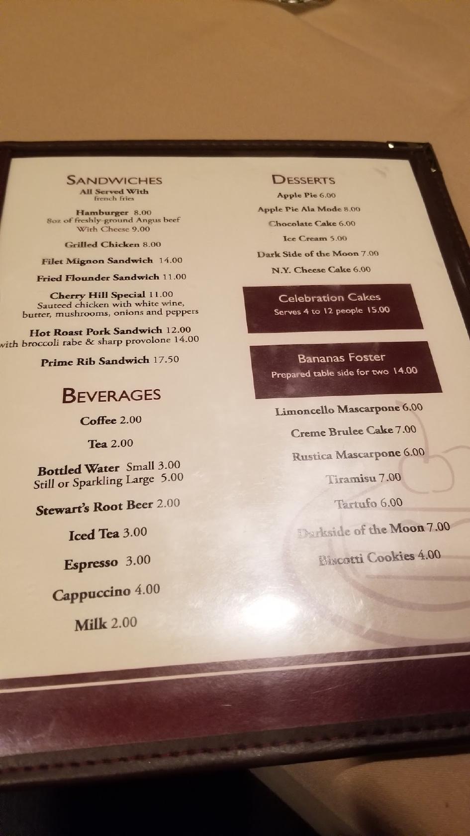Menu at Steak38 pub & bar, Cherry Hill