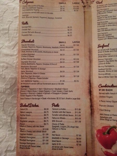 Menu at Verona Pizza House pizzeria, Lehighton