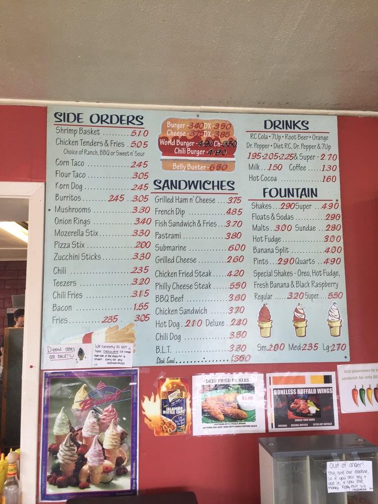 Menu at Frosty Mill restaurant, Susanville