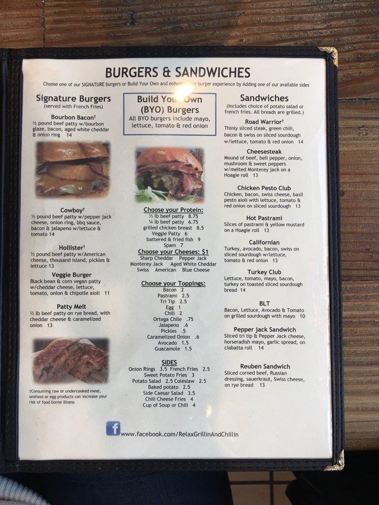 Menu at Grillin & Chillin Alehouse pizzeria, Hollister, 401 McCray St b24
