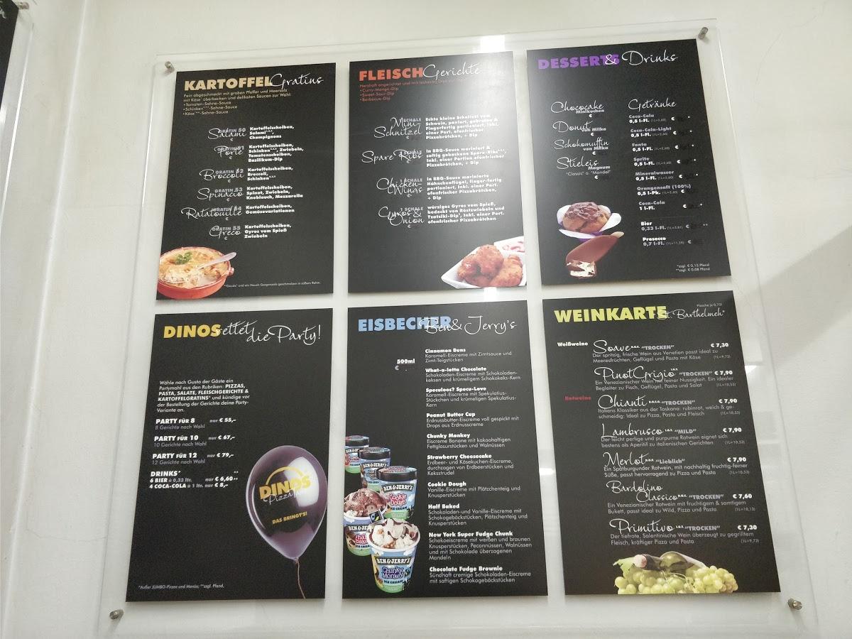 Menu at Pizza-Taxi Dinos, Kassel