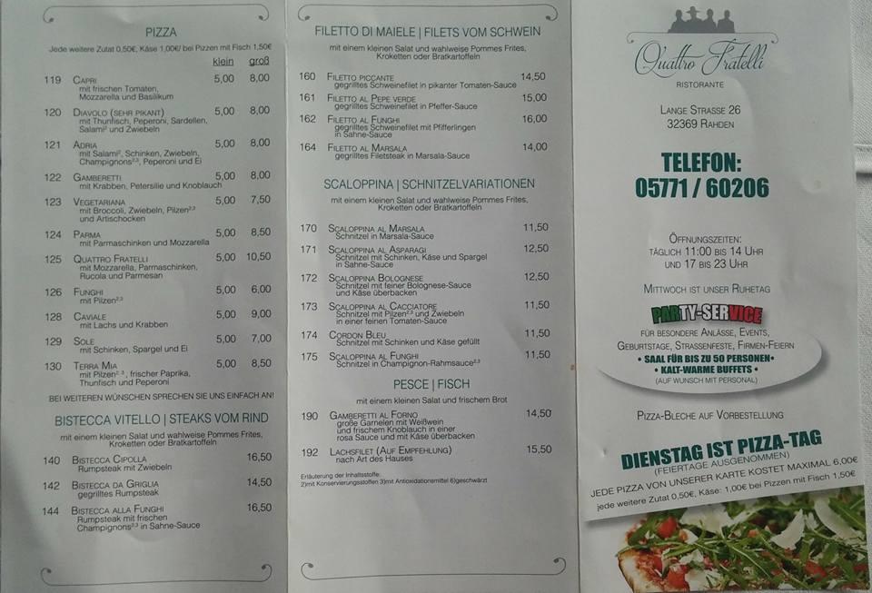 Menu at Restaurant Aphrodite, Rahden
