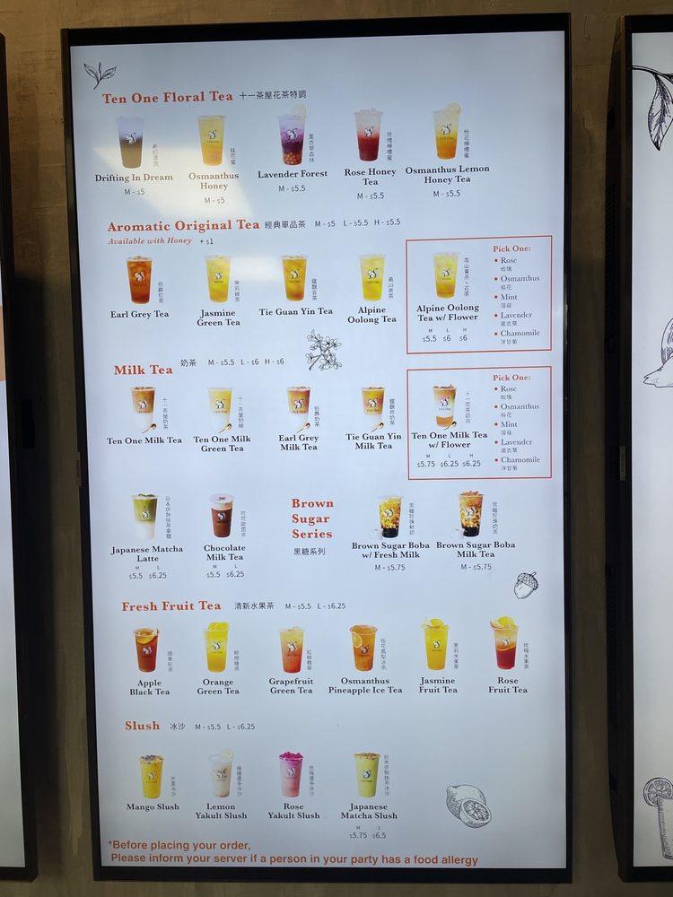 Menu at Ten One desserts, Boston, Boylston St