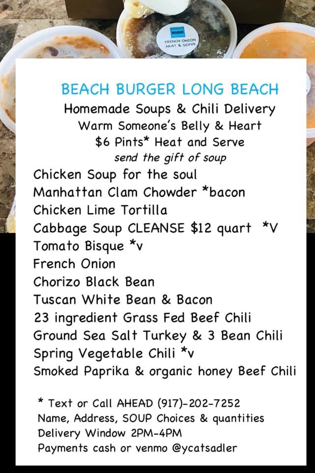Menu at Beach Burger restaurant, Long Beach, Boardwalk
