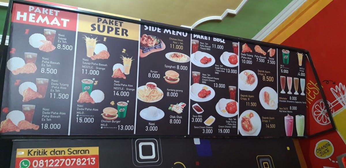 Carta del restaurante Super Chicken, Klaten, 8MGH+2RC