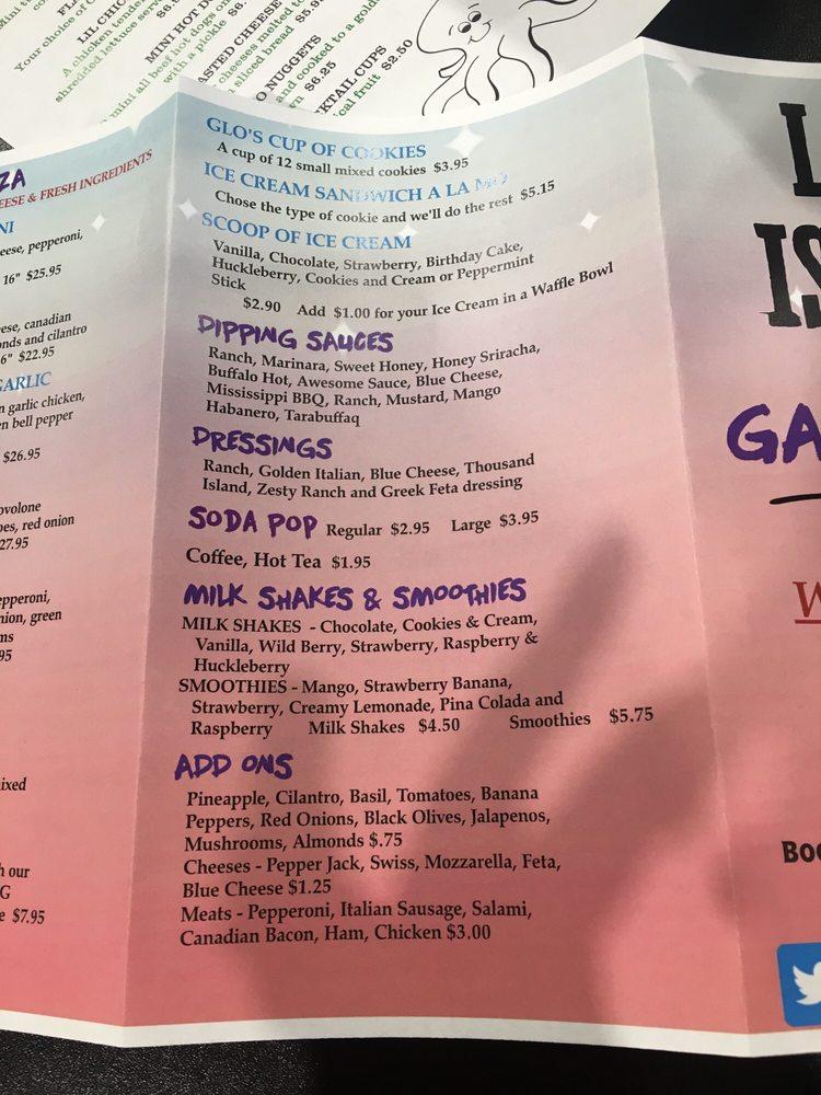 Menu at Lava Island pizzeria, Aurora
